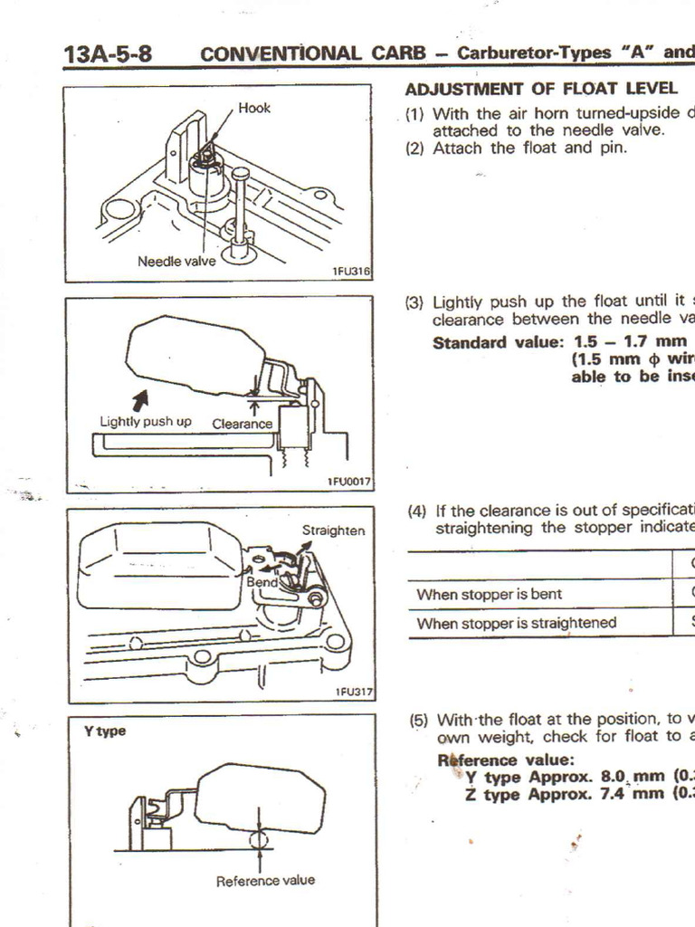 Carby Float Adjustment Aisan | PDF