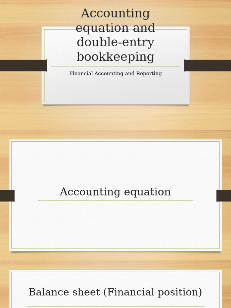 Accounting Equation and Double Entry Bookkeeping | PDF | Debits And ...