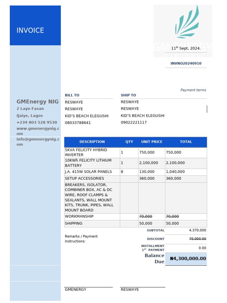 Viewing Center Invoice | PDF