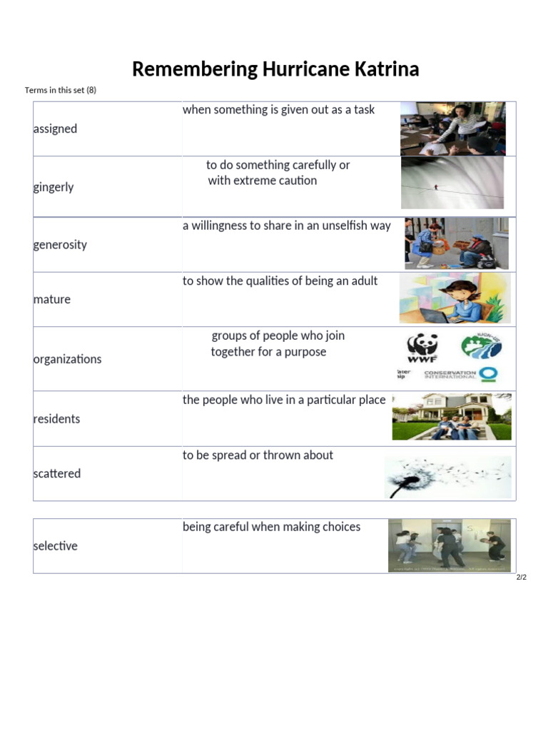 Hurricane Katrina Vocab | PDF