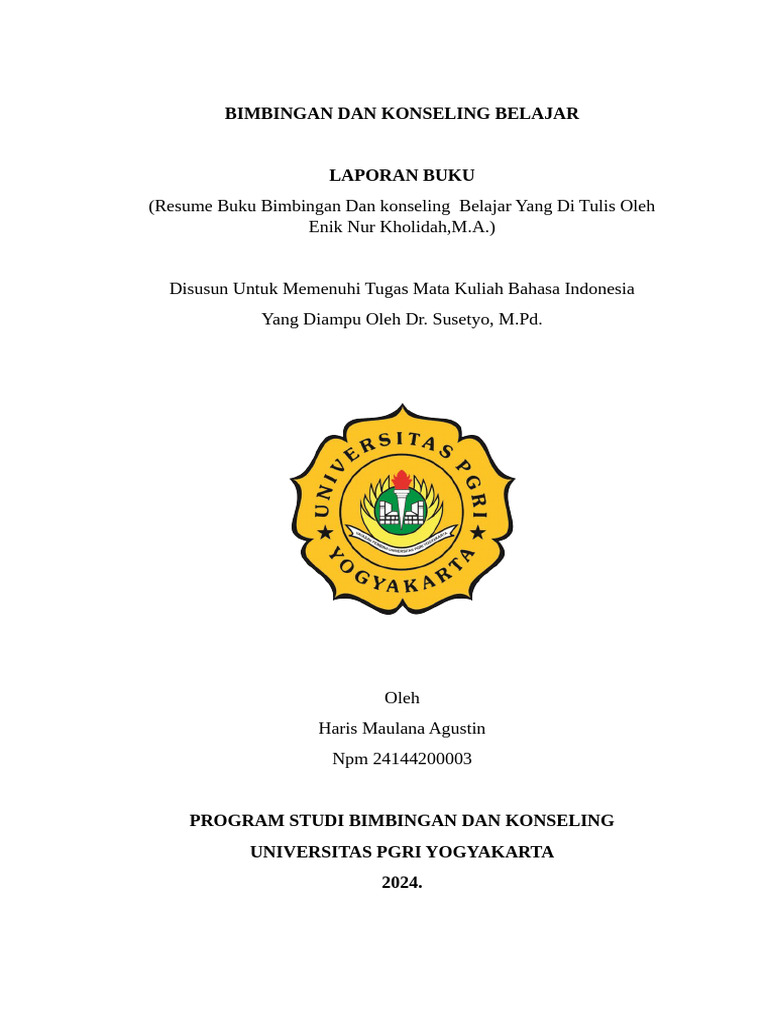 Laporan Buku BK Haris 2 | PDF | Karier & Perkembangan | Pengembangan Diri