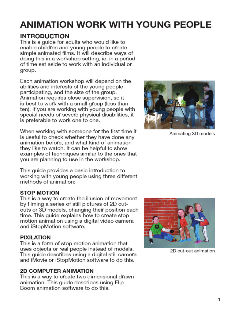 Animation Work With Young People | PDF | Lighting | Animation