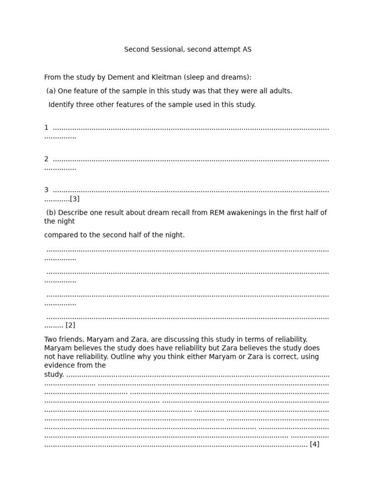 Second Sessional | PDF | Dream | Neuroscience