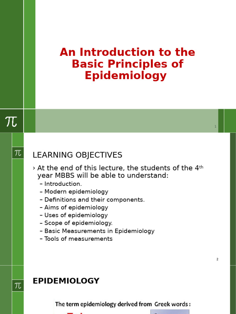 Basic Principles of Epidemiology | PDF | Epidemiology | Incidence ...
