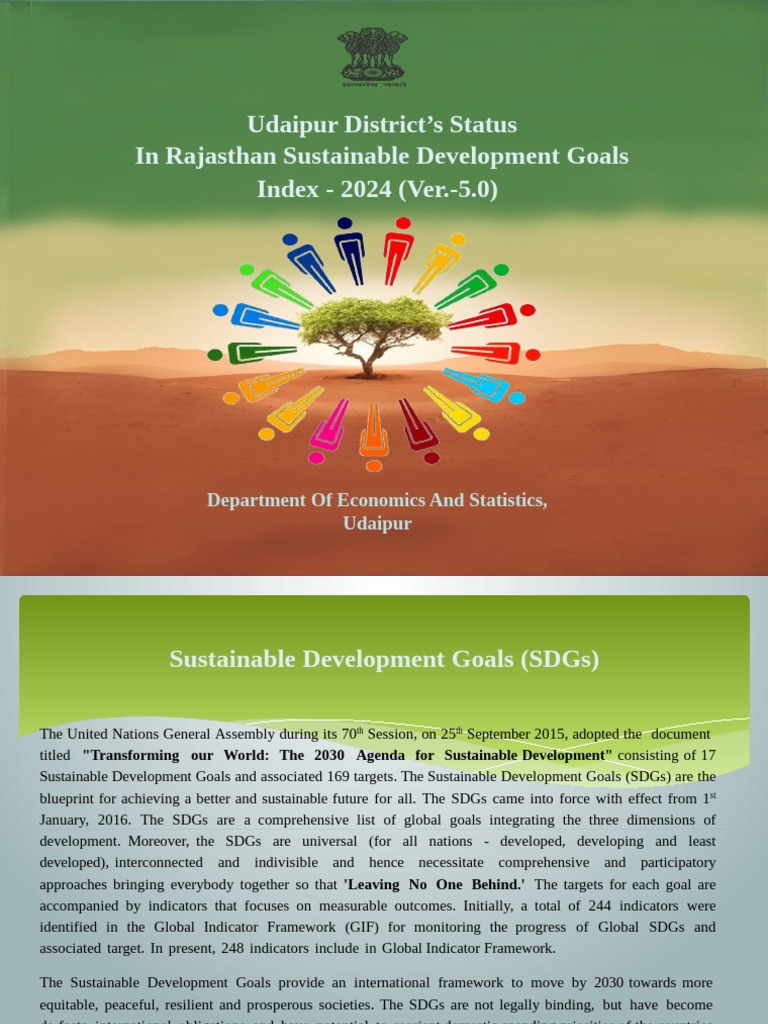 of SDG 2024 - With Colour Editing District Udaipur | PDF | Economy And ...
