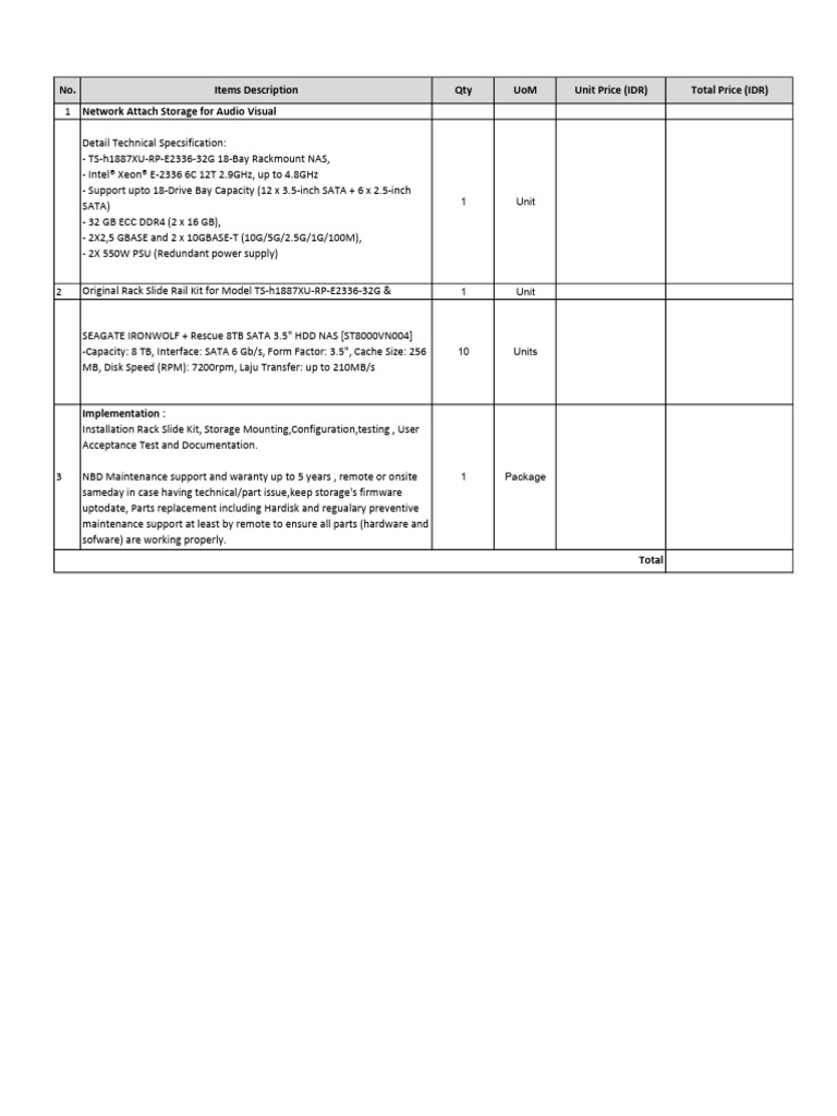 Tender Network Storage | PDF | Computers