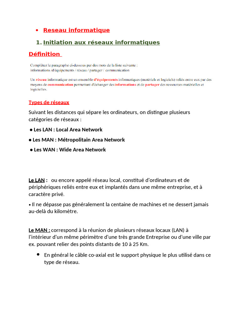 Types de réseaux informatiques | PDF | Topologie de réseau | Pair à pair