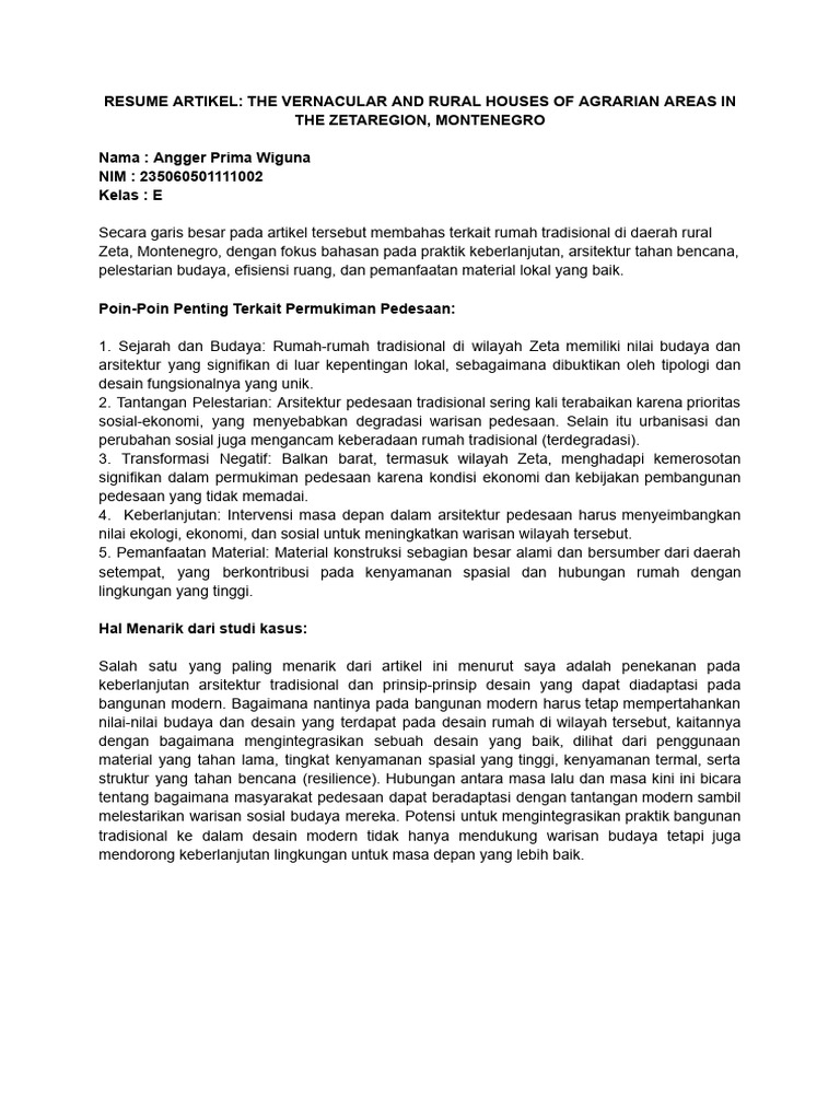 ANGGER PRIMA WIGUNA - RURAL CASE STUDYs | PDF