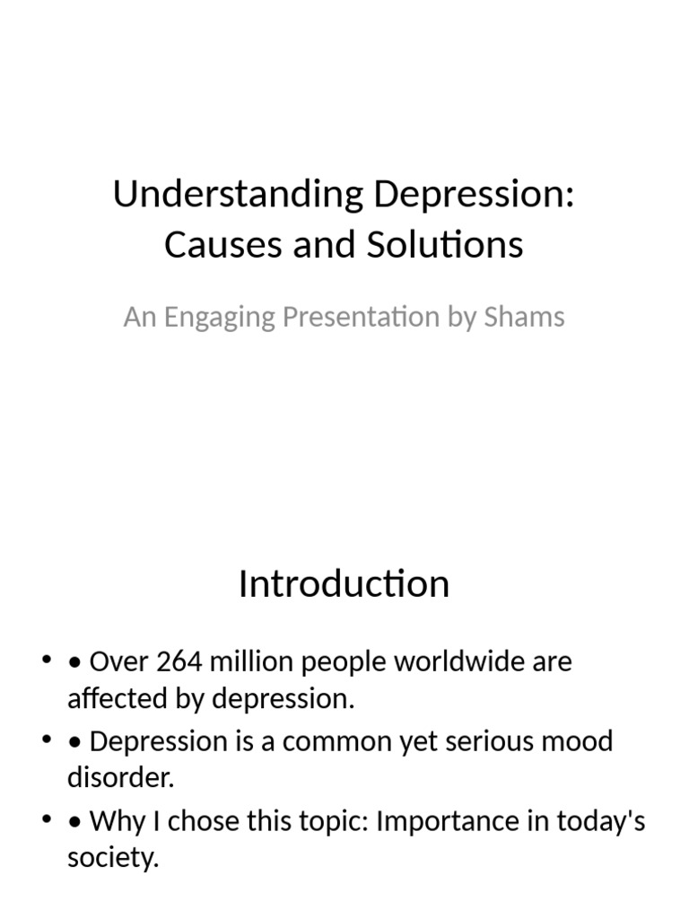 Understanding Depression Presentation | PDF | Lifestyle