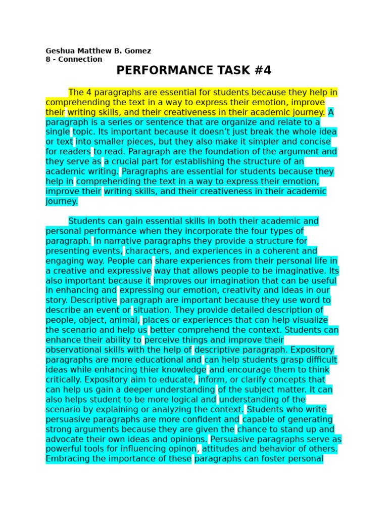 PERFORMANCE TASK (2) | PDF | Cognition | Cognitive Science