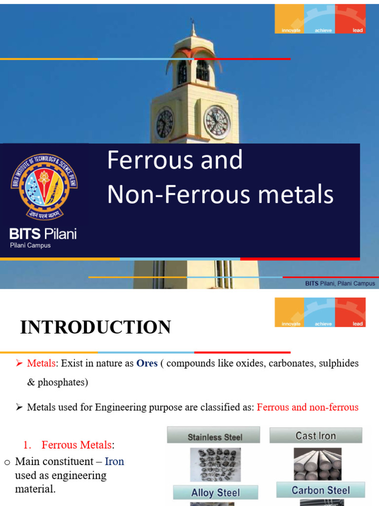 Ferrous and Non Ferrous Metals | PDF | Steel | Iron
