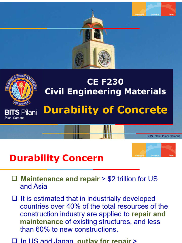 Durability of Concrete | PDF | Concrete | Cement