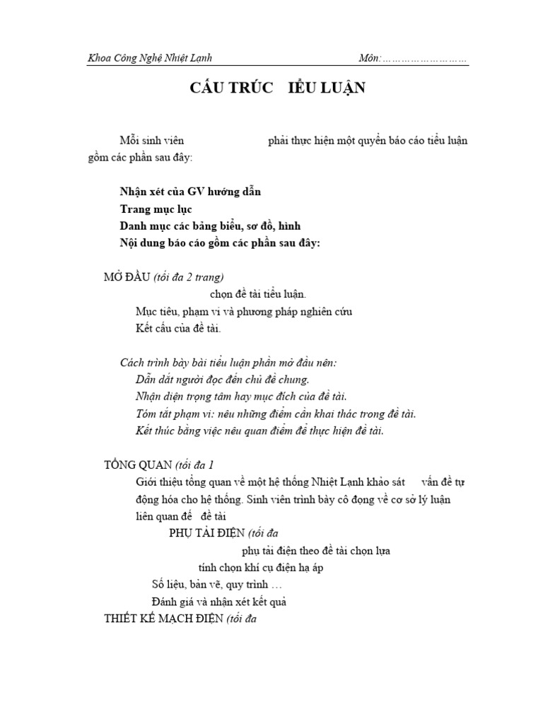 Cau Truc Tieu Luan TDH | PDF