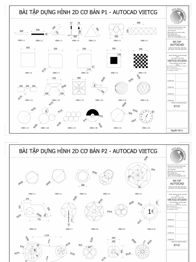 Bai Tap Luyen Ve Autocad 2d - Thuan Quang Youtube | PDF
