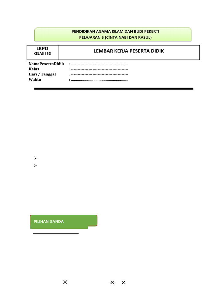 LKPD Pelajaran 5.1 | PDF