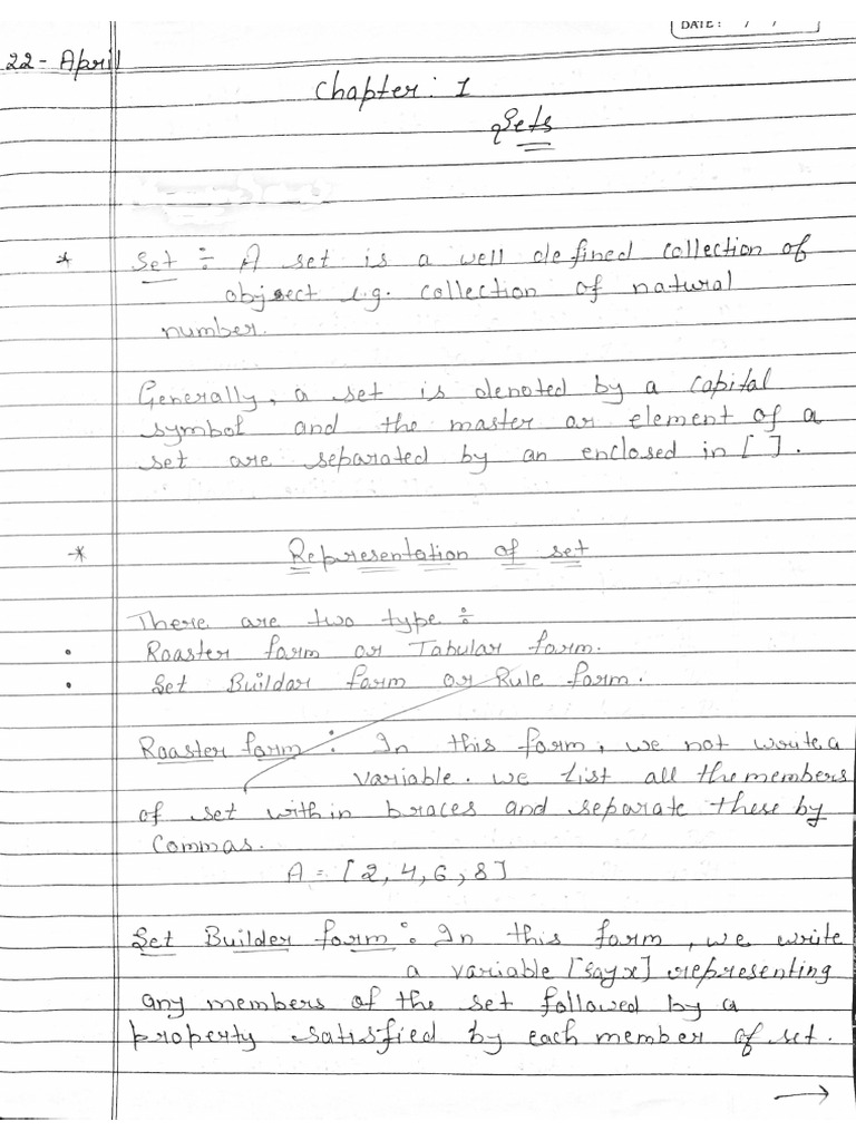 Math Ch-1 SETS | PDF