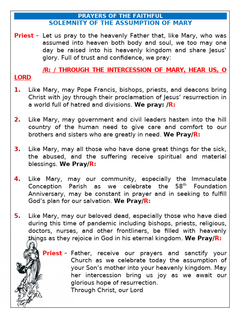 Prayers for the Assumption of Mary | PDF | Religion & Spirituality