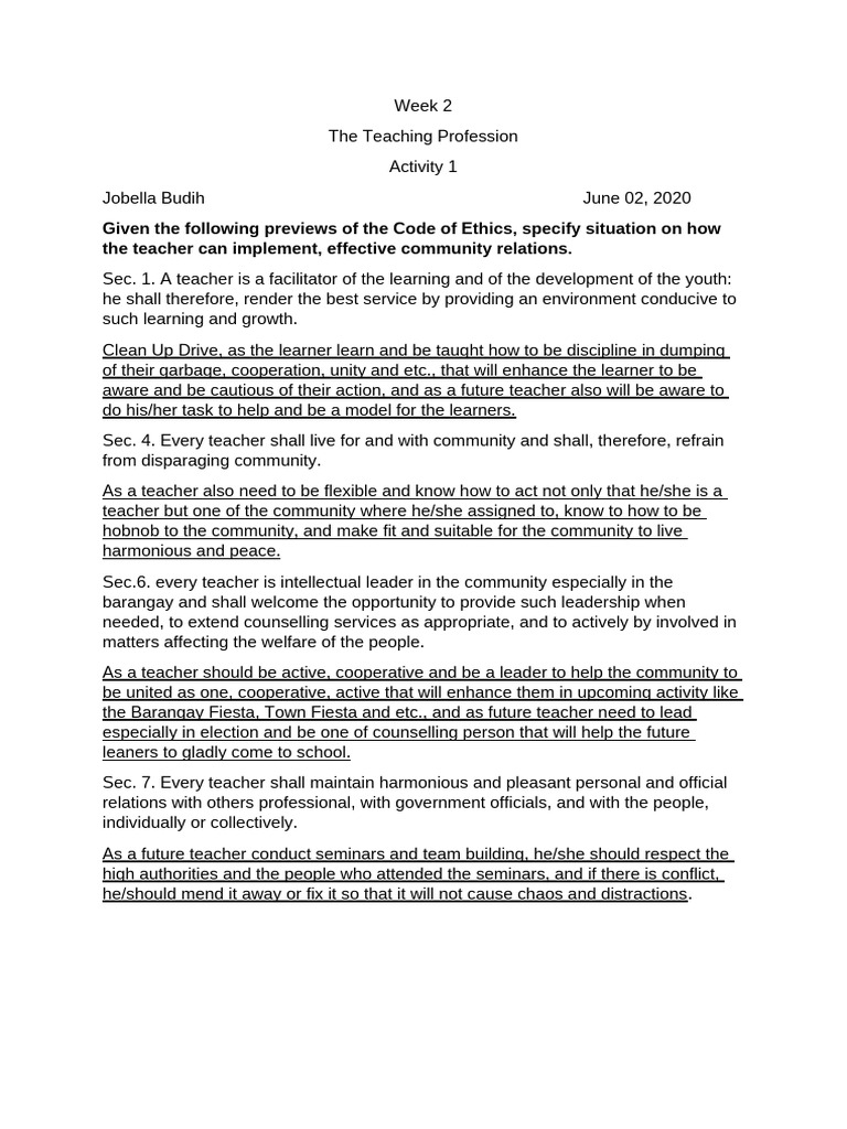 Week 2 | PDF | Teachers | Learning