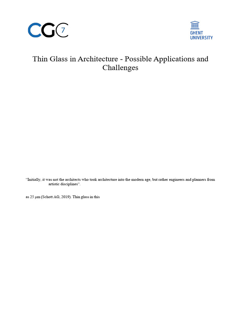 Thin Glass in Architecture: Challenges & Uses | PDF | Glasses | Stress ...