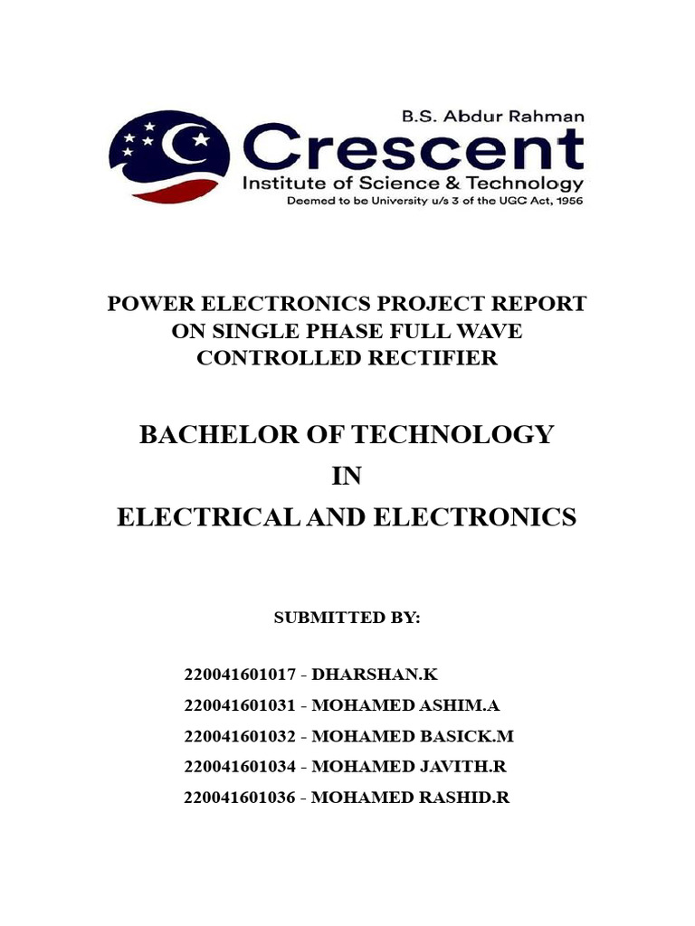 Power Electronics Project | PDF | Rectifier | Power Electronics