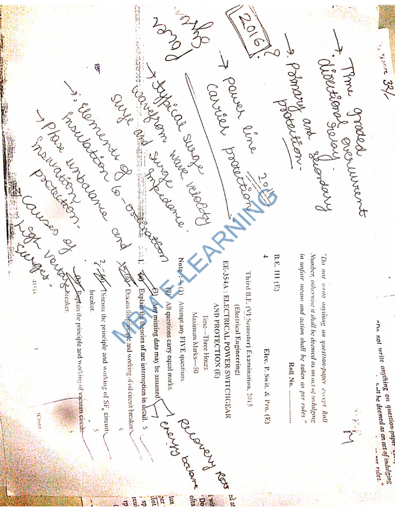 EPSAP Que - Papers 6th SEM-1 - Watermark | PDF