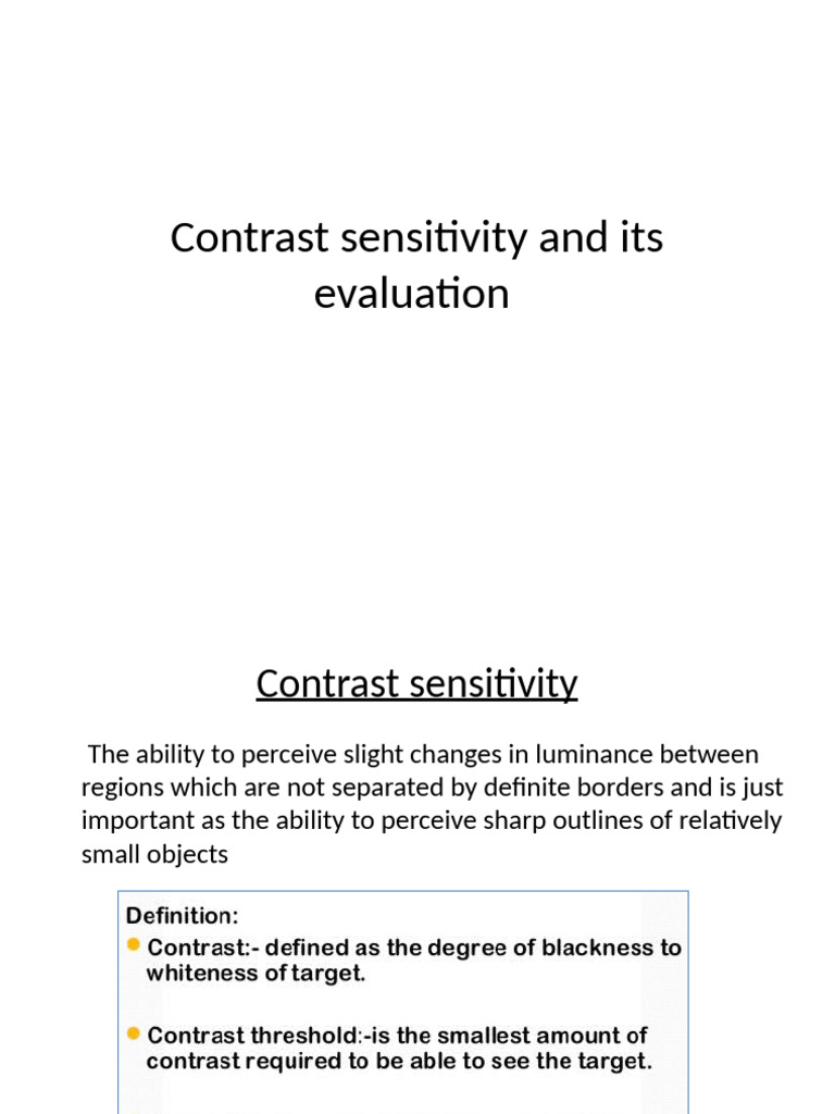 Contrast Sensitivity and Its Evaluation | PDF | Contrast (Vision ...