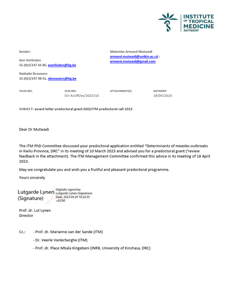 Predoctoral Grant Award for DRC Research | PDF