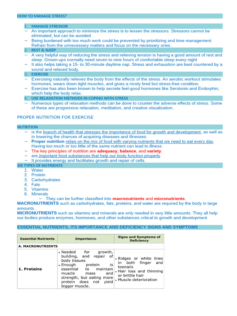 HOW TO MANAGE STRESS | PDF | Carbohydrates | Food Energy