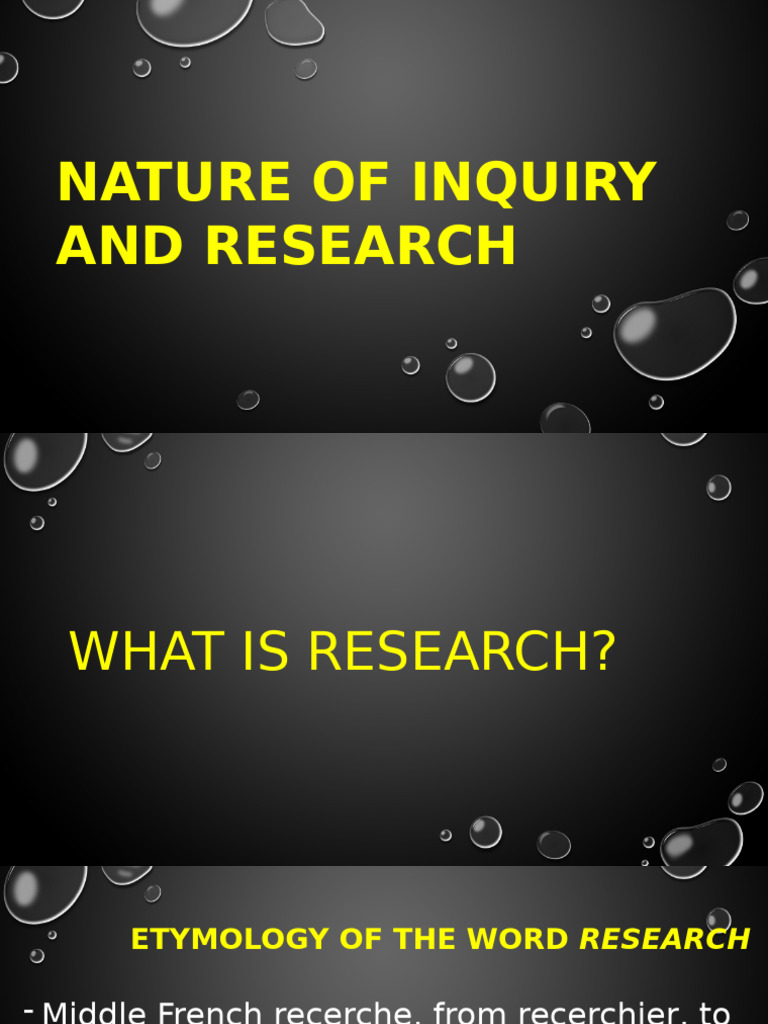 Updated - NATURE OF INQUIRY AND RESEARCH 1 | PDF | Quantitative ...