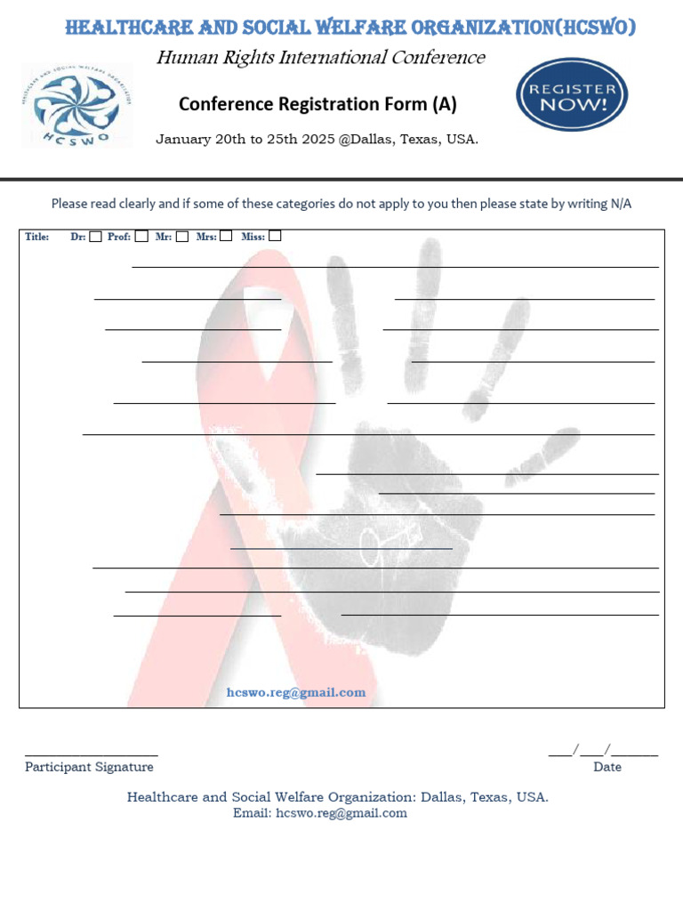 Conference Registration Forms | PDF | Social Science