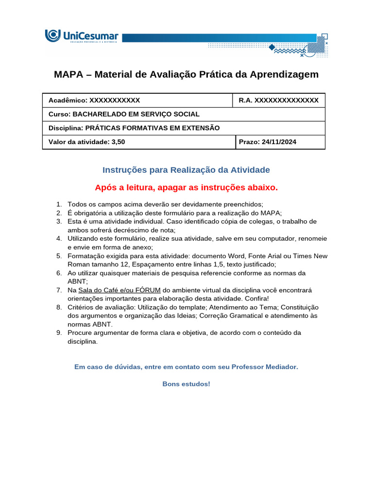 Unicesumar Mapa Práticas Formativas em Extensão | PDF | Paz | Racismo