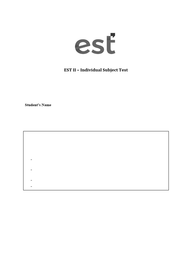 EST II Chemistry Test Overview | PDF | Chemical Reactions | Redox