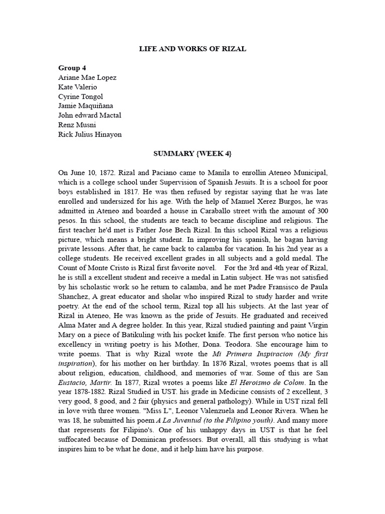 Group 4 Rizal | PDF