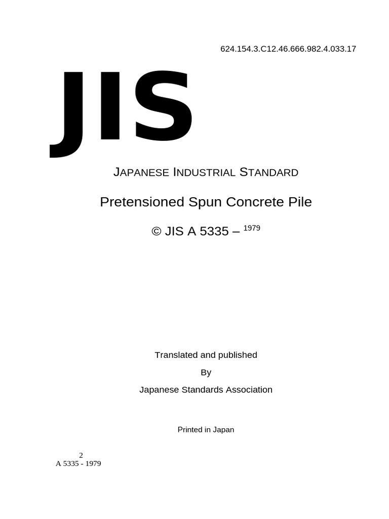 Jis A 5335 | PDF | Concrete | Deep Foundation