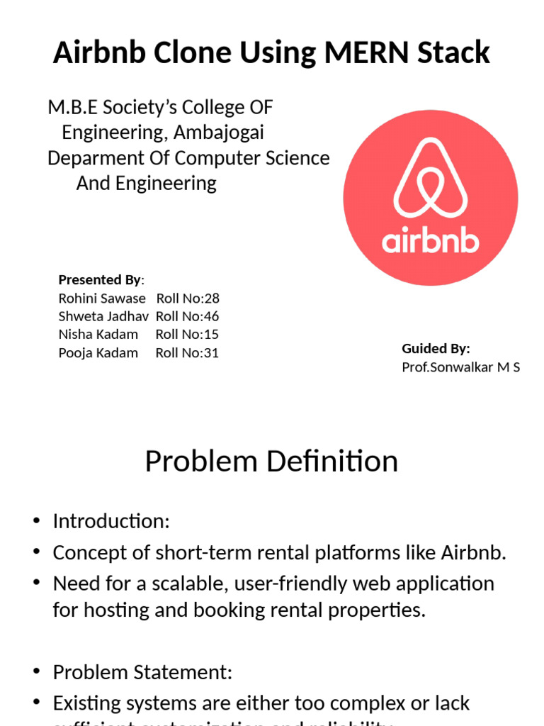MERN Stack Airbnb Clone Project | PDF | Databases | Usability
