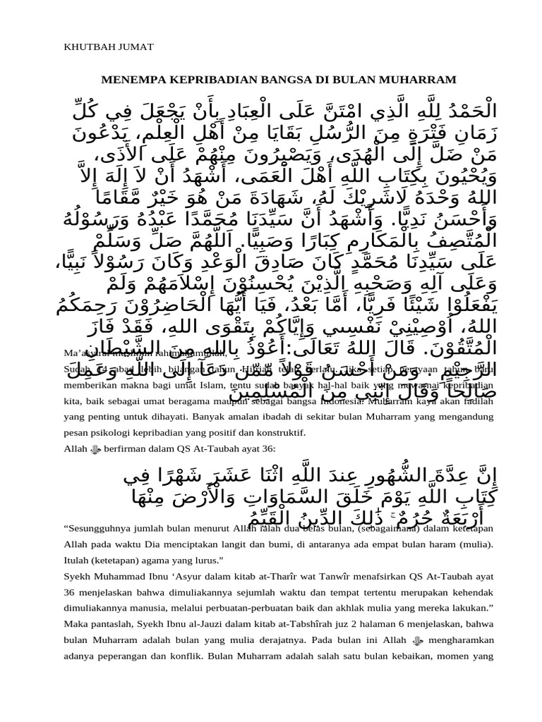 Khutbah Jumat 13 Muharram 1446 H | PDF | Agama & Spiritualitas
