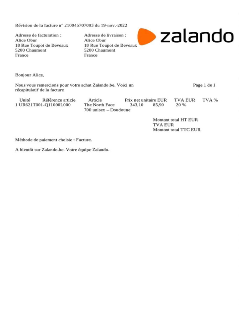 Facture Nike Nocta | PDF