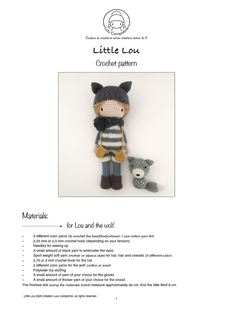 Crochet Pattern for Little Lou Doll | PDF | Crochet | Yarn