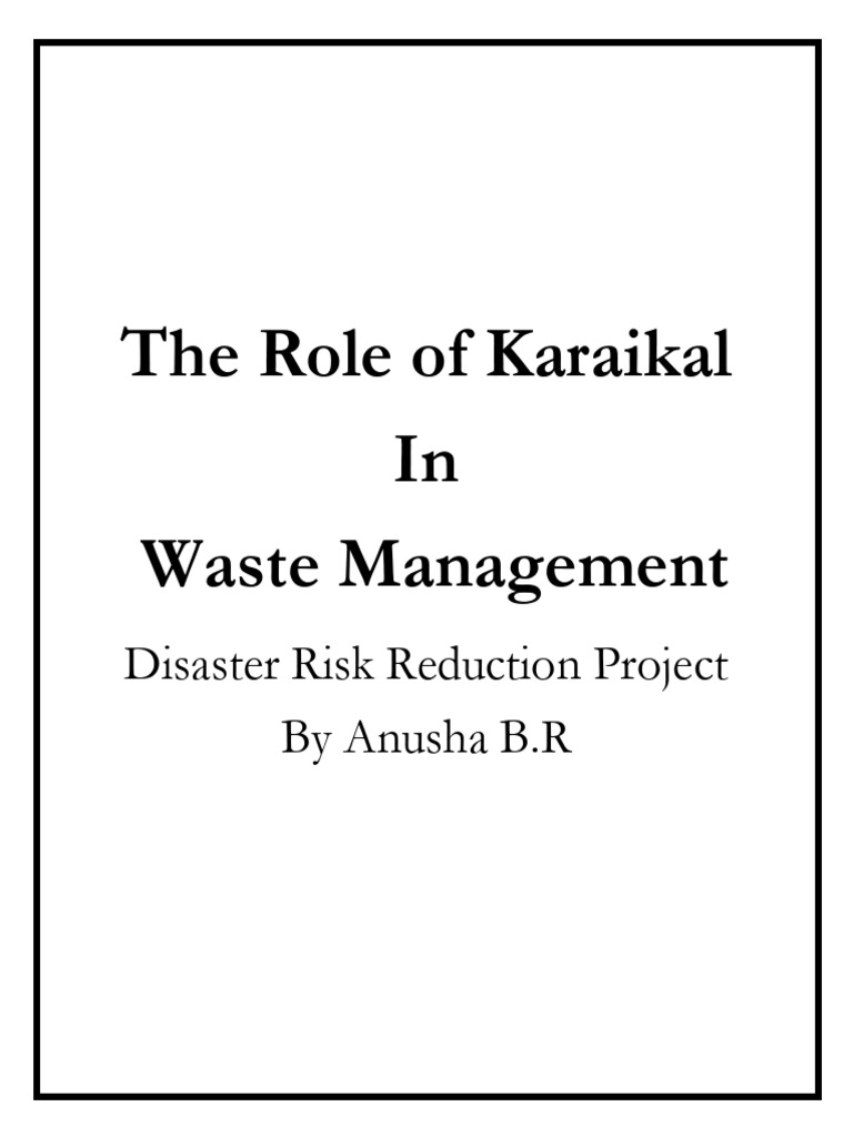 Disaster Risk Reduction - Waste Management (Project Work) - Final ...