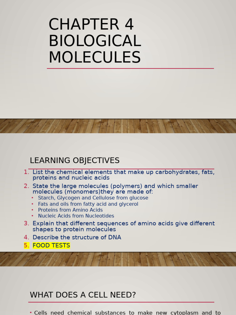 Chapter 4 Biological Molecules | PDF | Carbohydrates | Proteins