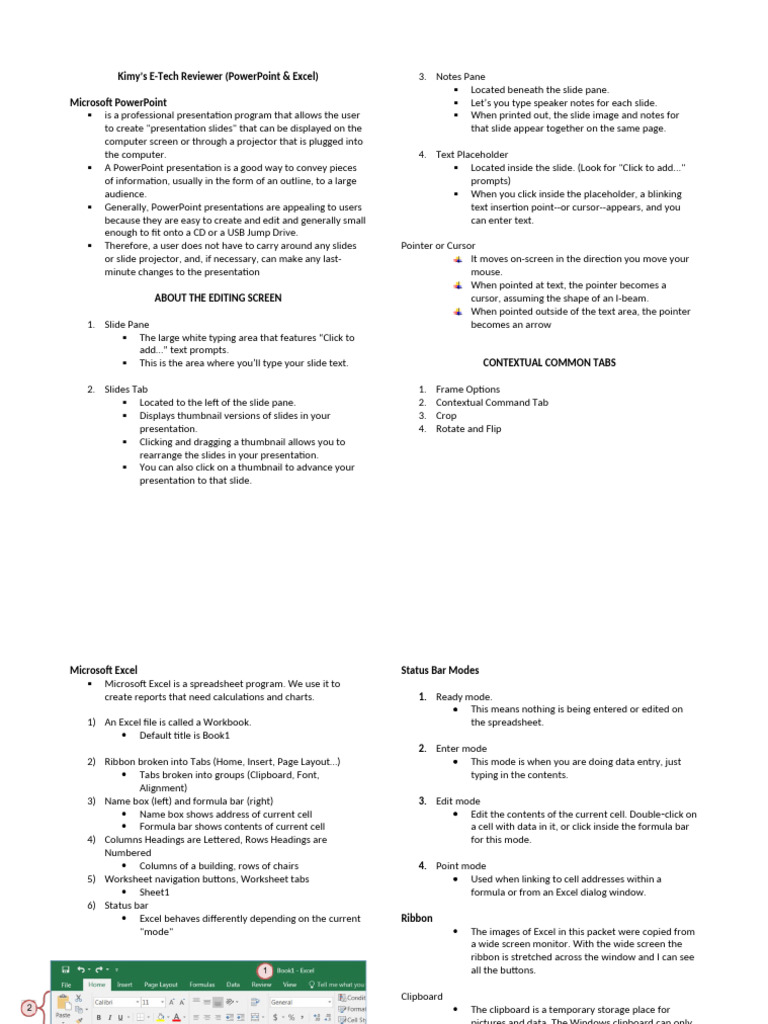 PowerPoint & Excel Guide for Beginners | PDF | Microsoft Excel | Cursor (User Interface)