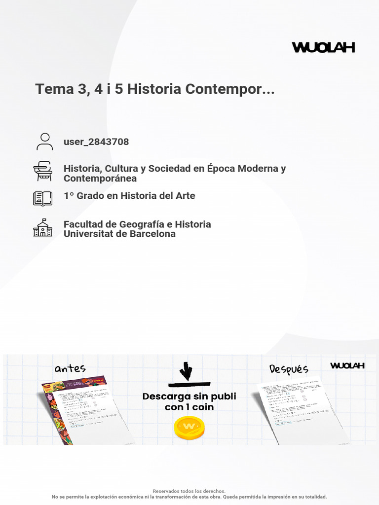 Wuolah-Free-Tema 3, 4 I 5 Història Contemporània | PDF