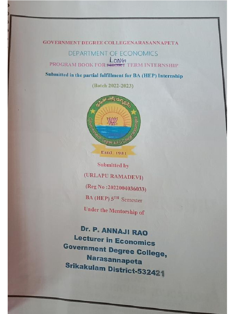 5th Semester Long Term Internship | PDF