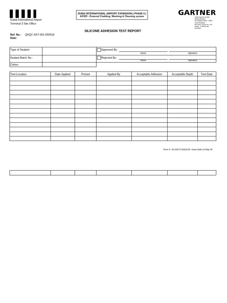 QAQC06-Silicone Adhesion Test Report-R00-050516 | PDF
