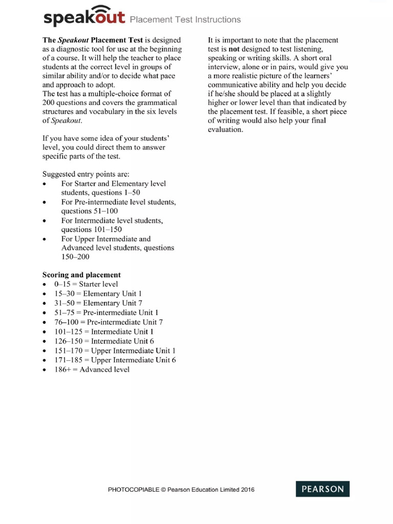 Speakout-Test With Answers | PDF