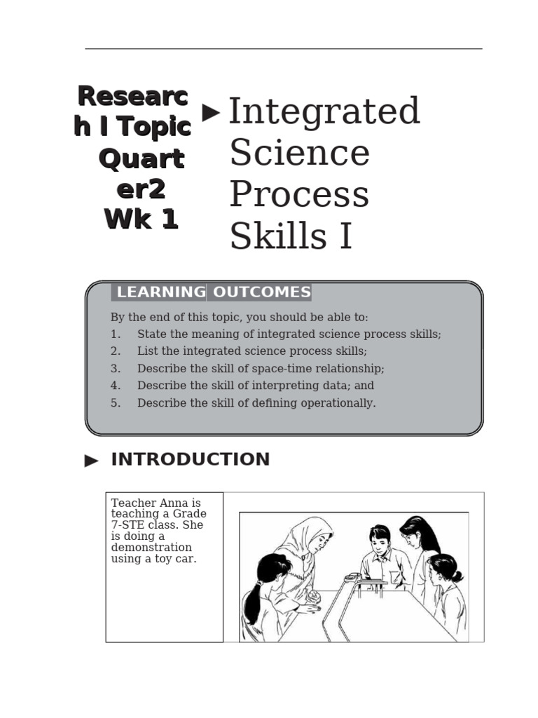 Learning Module in Integrated Science Process Skills I - ResearchI Q2W1 | PDF | Histogram | Pie ...