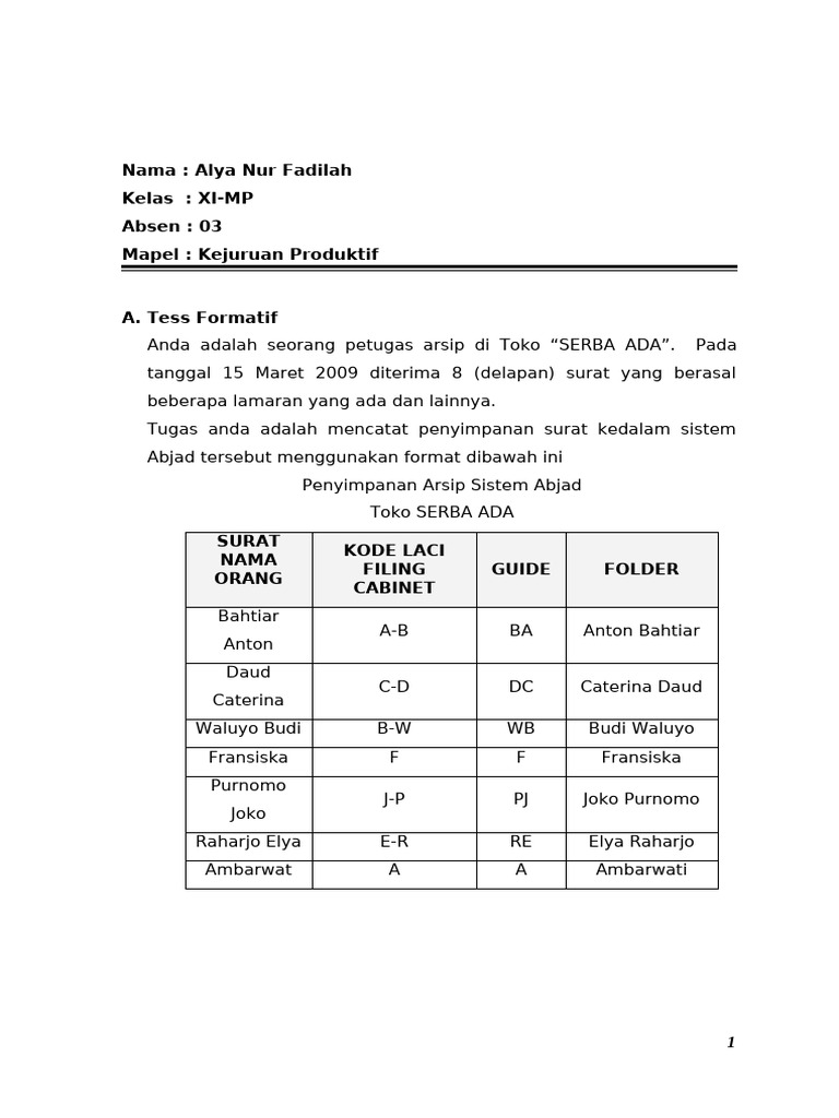 Arsip Sistem Abjad | PDF