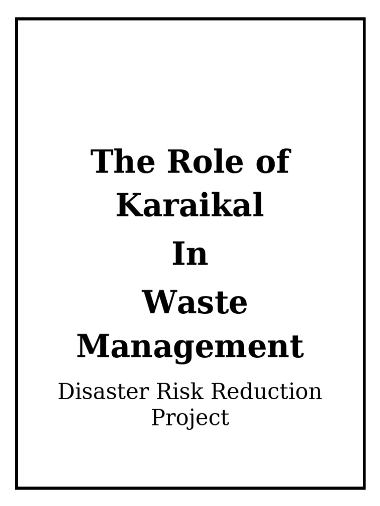 Disaster Risk Reduction - Waste Management (Project Work) | PDF ...