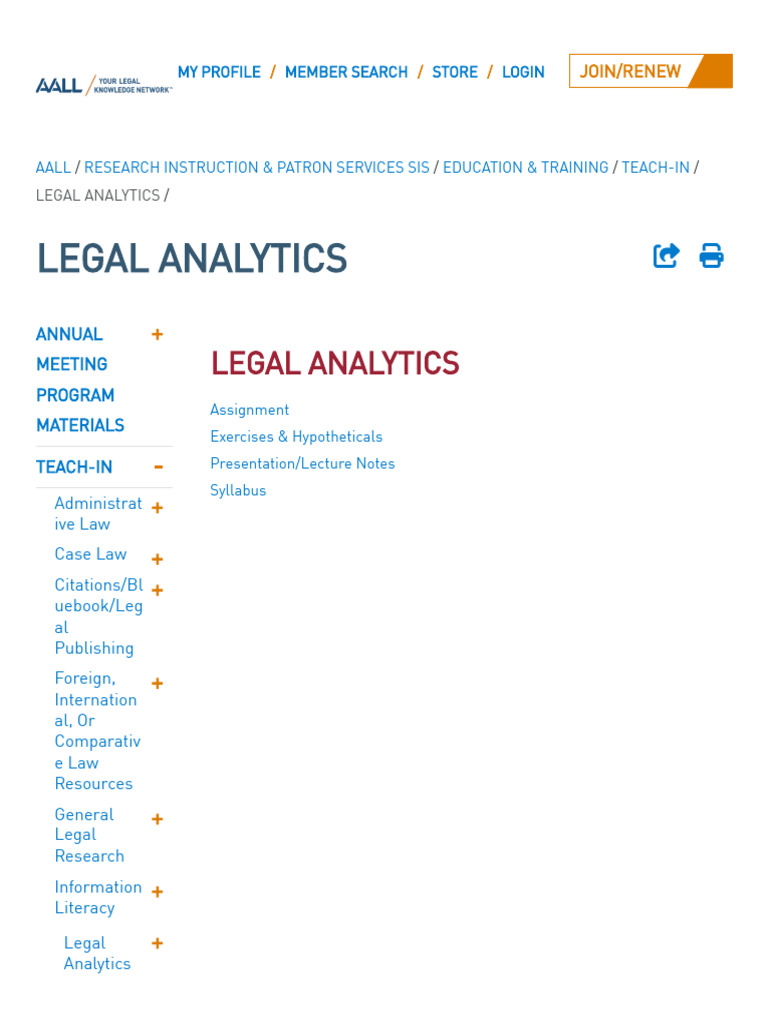 Legal Analytics - Research Instruction & Patron Services SIS | PDF