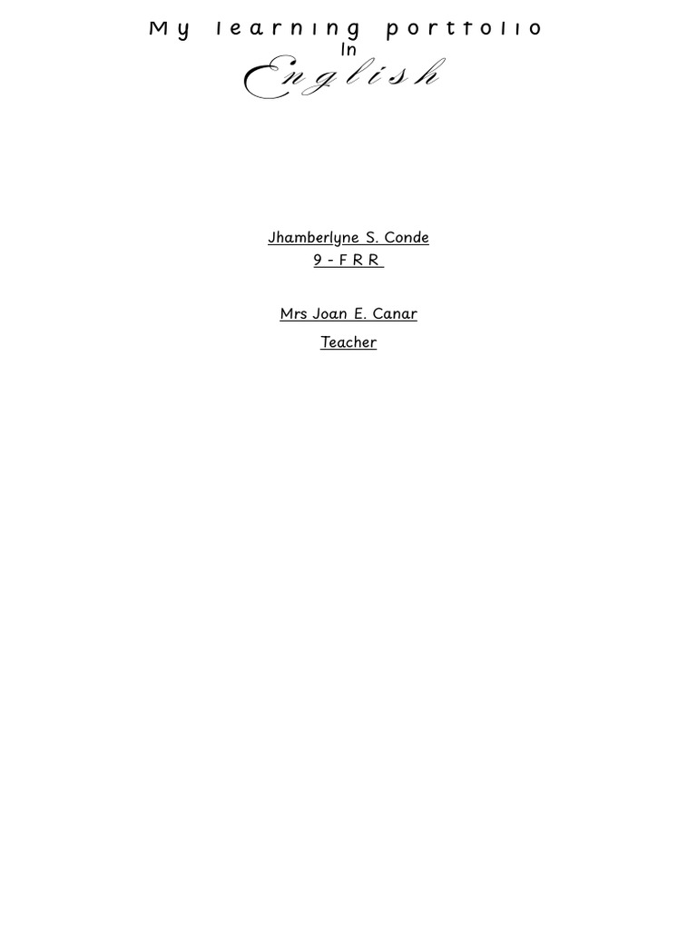 My Learning Portfolio PDF | PDF